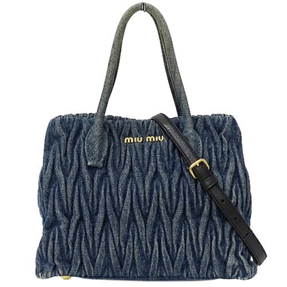 Miu Miu | Bags | Miu Miumiu Bag Womens Handbag Shoulder 2way Matelasse Blue Rn69 | Poshmark